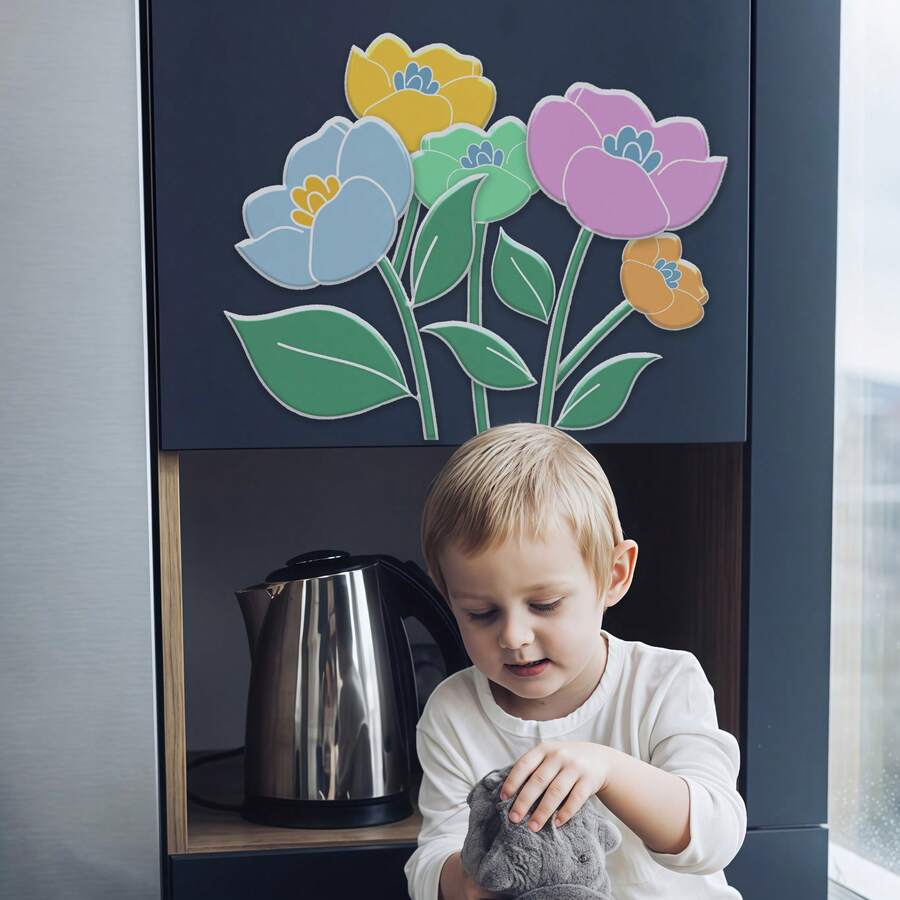 1 Pc Decorative Floral Wall Sticker, Cute 3D Flower Switch Decor ...