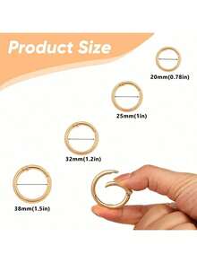 CALINNL 5pcs Metal Spring O Rings Clip Carabiner Snap Rings Zinc Alloy ...