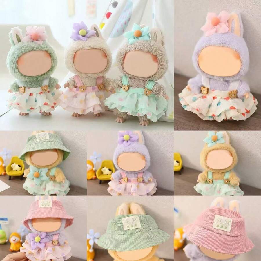 [Clothing Only] New Arrival 17cm Labobo Plush Doll Outfit, Cute Floral ...
