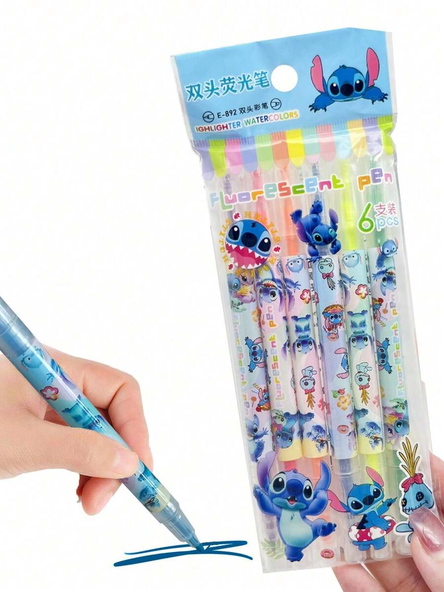Disney 1pc Disney Stitch Spider-Man Cute Cartoon Soft Tip Marker Pens ...