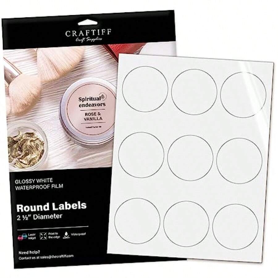 SHUS0087-Round Labels Stickers 2.5 Inches Printable Vinyl Waterproof ...