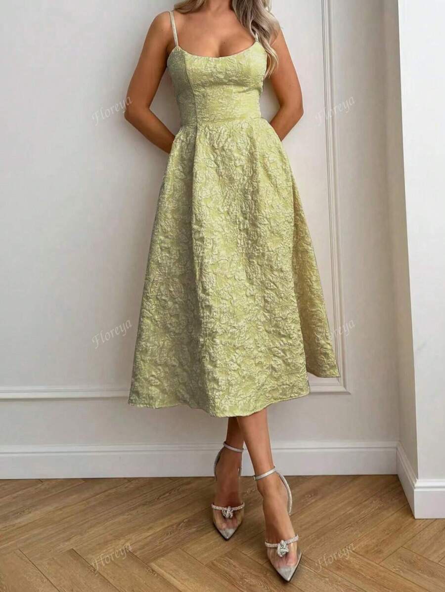 Floreya Elegant Solid Color High-End Lightweight Summer Wedding Dress, Cinched Waist Fitted ...