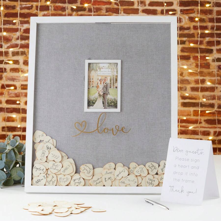 Wooden Hearts For Guest Book ( Set Of 150) Wedding Guestbook ...