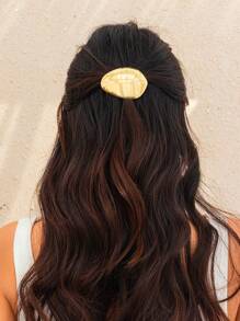 1pc Elegant Golden Metal Simple Hair Tie Silver Metal French Spring ...