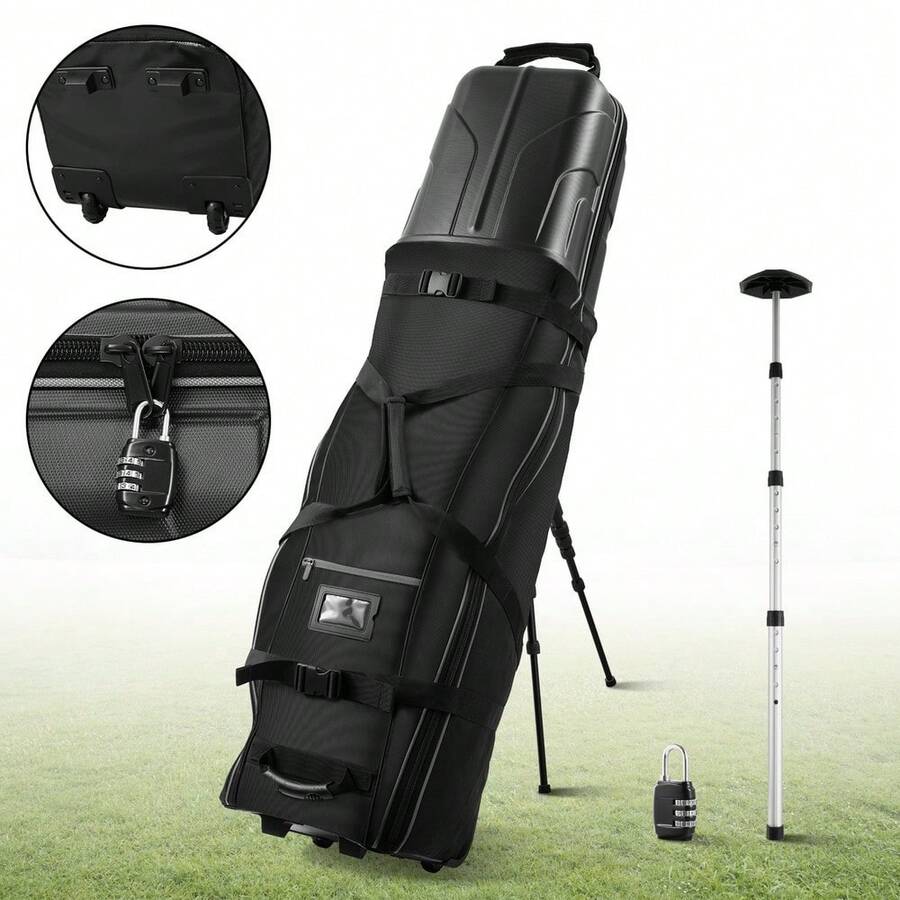 Hard Case Golf Club Travel Bag With Wheels Luggage Lock Cover Airline ...