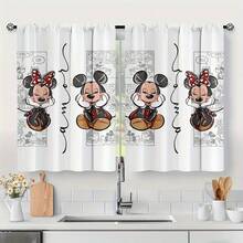 Disney 2 Pieces Mickey Mouse & Minnie Mouse Semi-Blackout Curtains ...