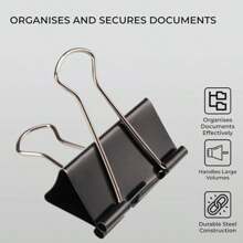 2/6/10 PCS Large 51mm Binder, Black Paper Clip, Folding Clip, And ...