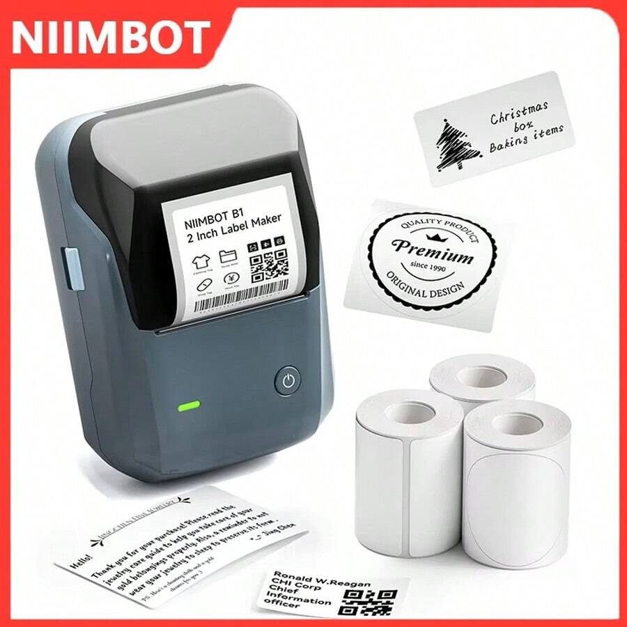 Niimbot B1 Mini Portable Thermal Printer Self-Adhesive Sticker Label ...