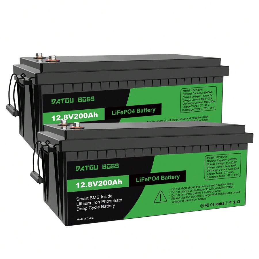 DATOUBOSS Batteria al litio DATOUBOSS 12V 200Ah Lifepo4 con protezione BMS 200A, fino a 15000 ...