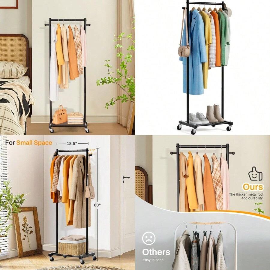 MISSLO Small Clothes Racks For Hanging Clothes Clothing Rack With ...