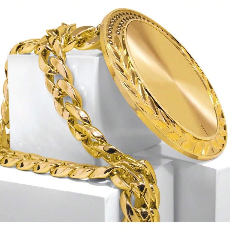 Crown Awards Famous Champion Turnover Chain Medal, 6" Gold Medal Trophy ...