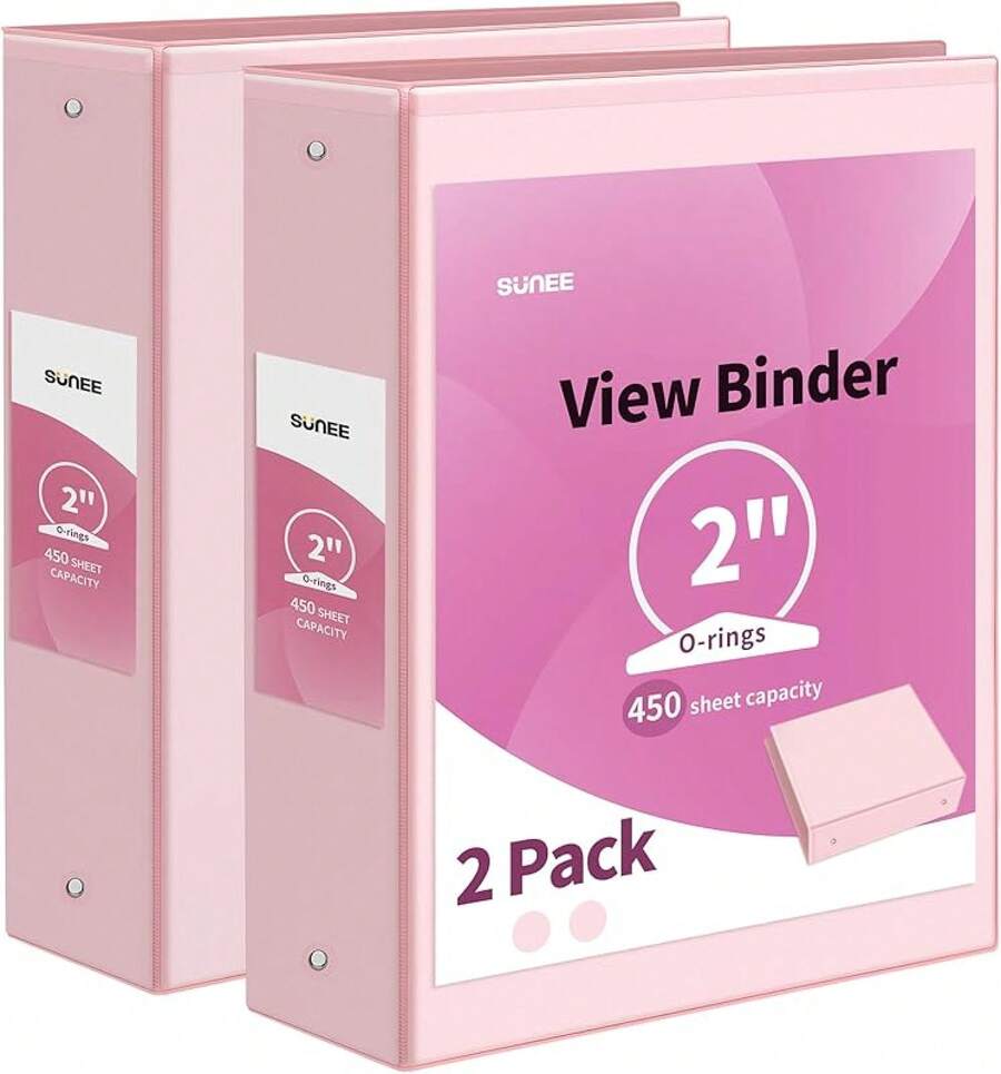 3 Ring Binder 3 Inch 4 Pack, 3" Clear View Binder Three Ring PVC-Free ...