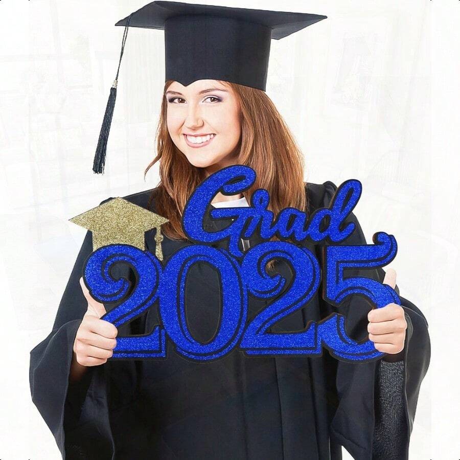 Graduation Party Decorations For Class Of 2025 Blue Grad 2025 Wood Sign ...