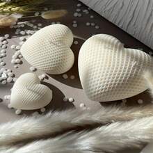 Großes, mittelgroßes, kleines 3D Gitter Herz Silikon-Formset für Epoxidharz, Herz Gips-Formen ...