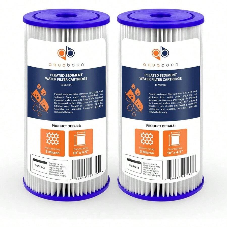 5 Pleated Sediment Water Filter 10 X 4.5 Cartridge Whole Ouse Water ...