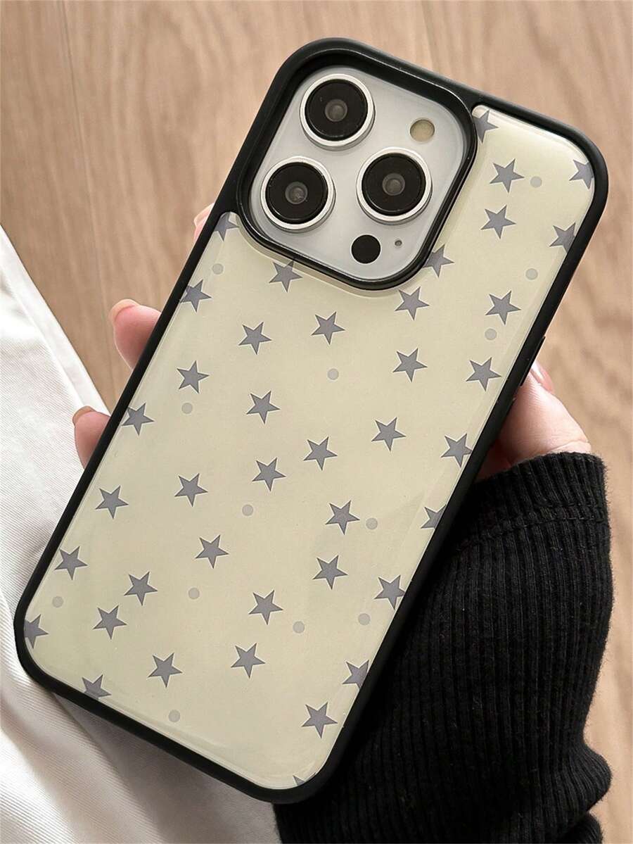 Cute Star Epoxy Black Border Phone Cases Compatible With IPhone 16 15 ...