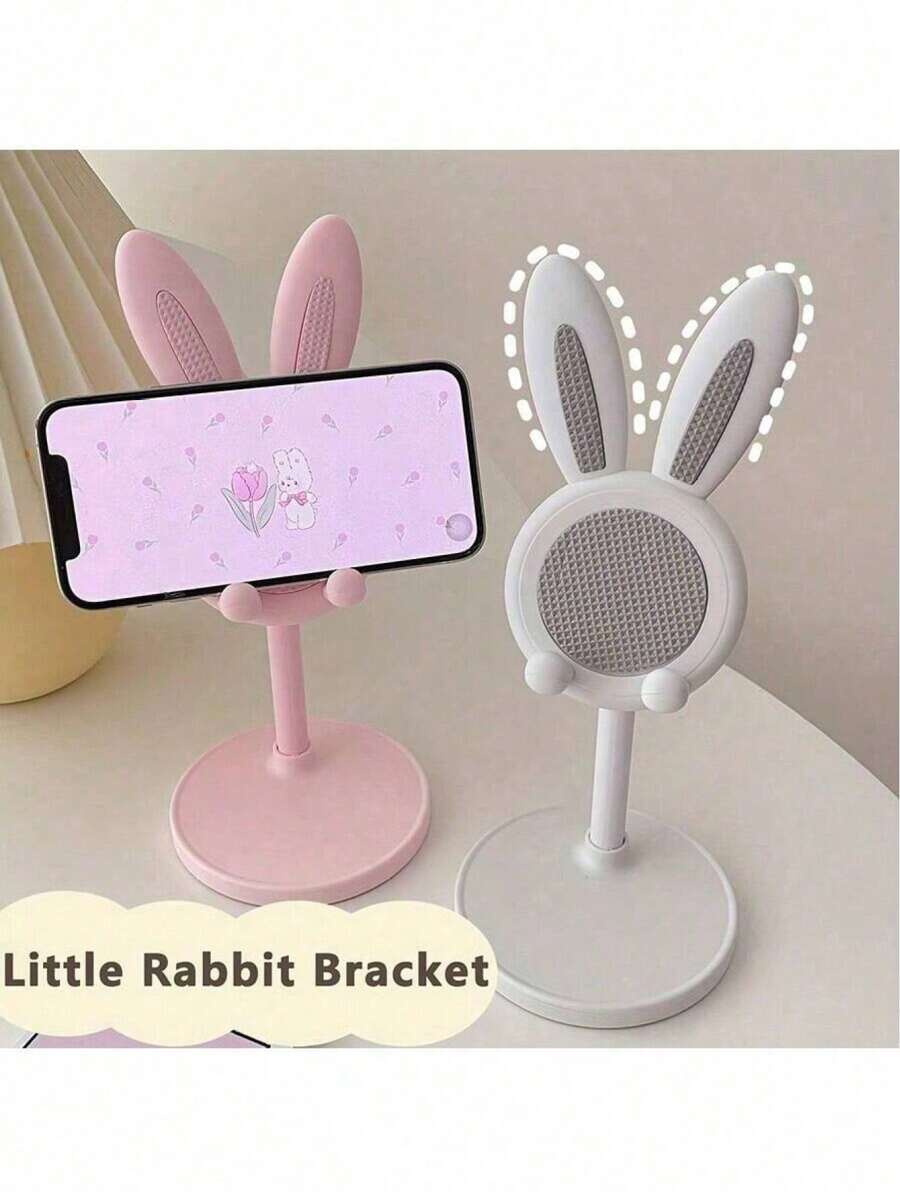 1pc Cute Adjustable Desk Phone/Tablet Stand, Rabbit Shape Desktop Phone ...