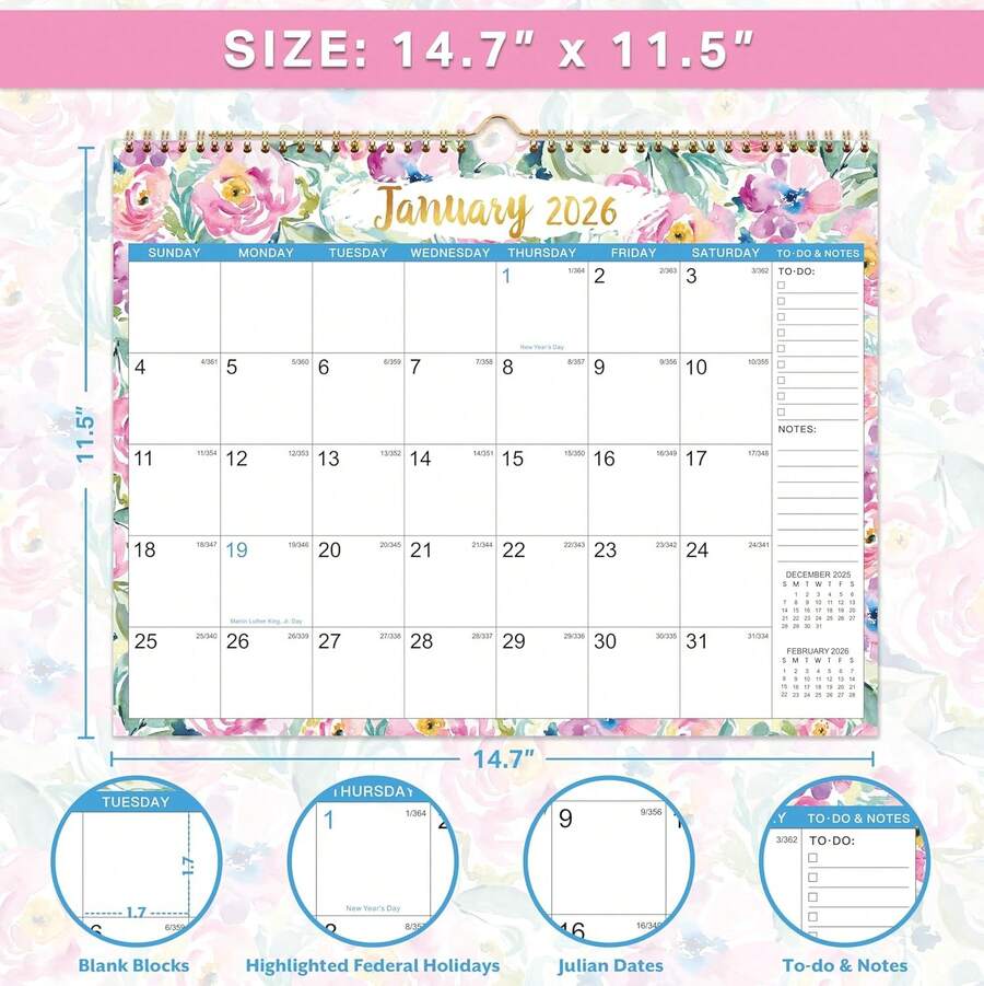 2025-2026 Wall Calendar - July 2025 - December 2026, Wall Calendar 2025 ...