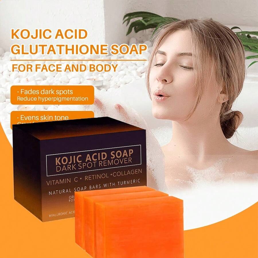 3 Pack Kojic Acid Soap For Hyperpigmentation - With Glutathione ...