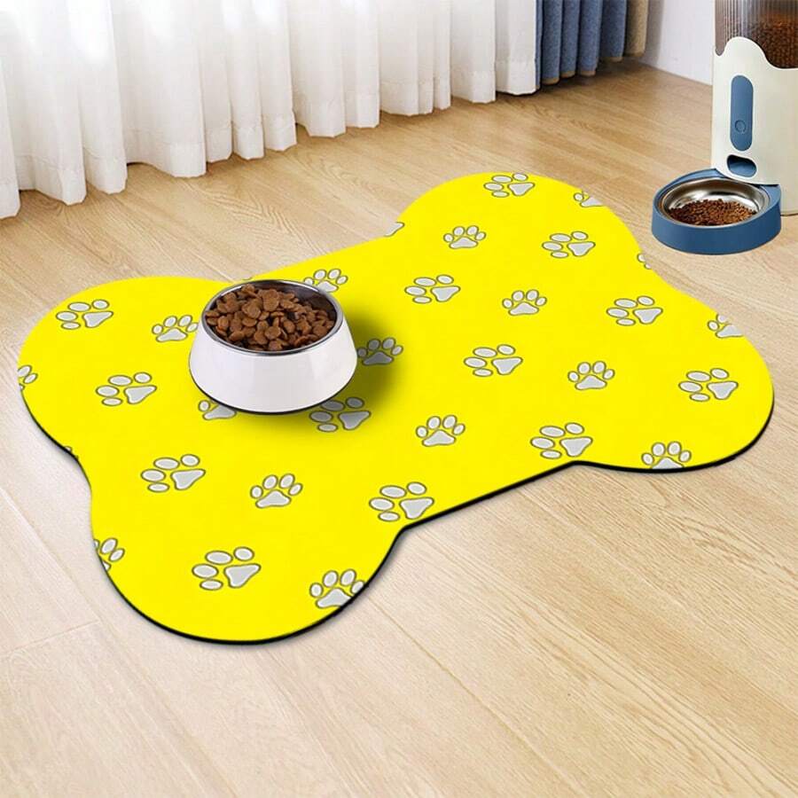 1pc Pet Feeding Mat, Absorbent Cat Dog Food Mat, Waterproof Kip And ...