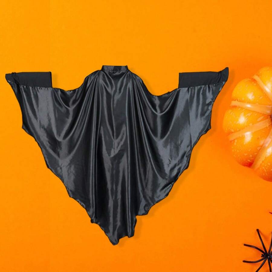 Halloween Bat Costume For Women Men Black Cape Robe Party Masquerade ...