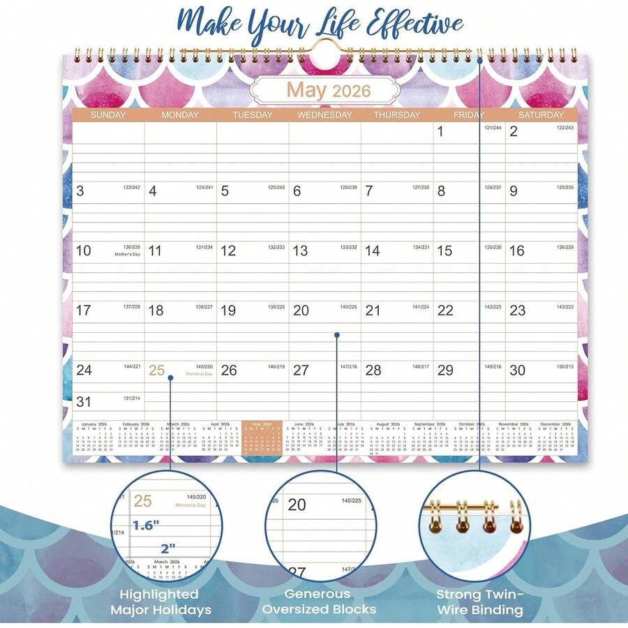 2025-2026 Wall Calendar - Monthly Wall Calendar 2025-2026, 15 X 11.5 ...