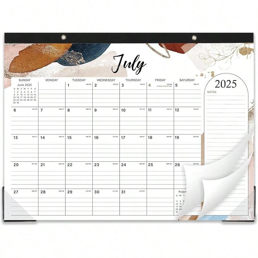 Calendario de escritorio 2025-2026 - Calendario de escritorio grande de 18 meses desde julio de ...