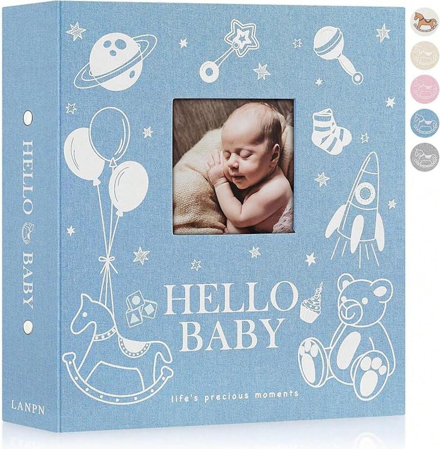 Photo Album 4x6 300 Pockets, Linen Newborn Ultrasound Photo Album With ...