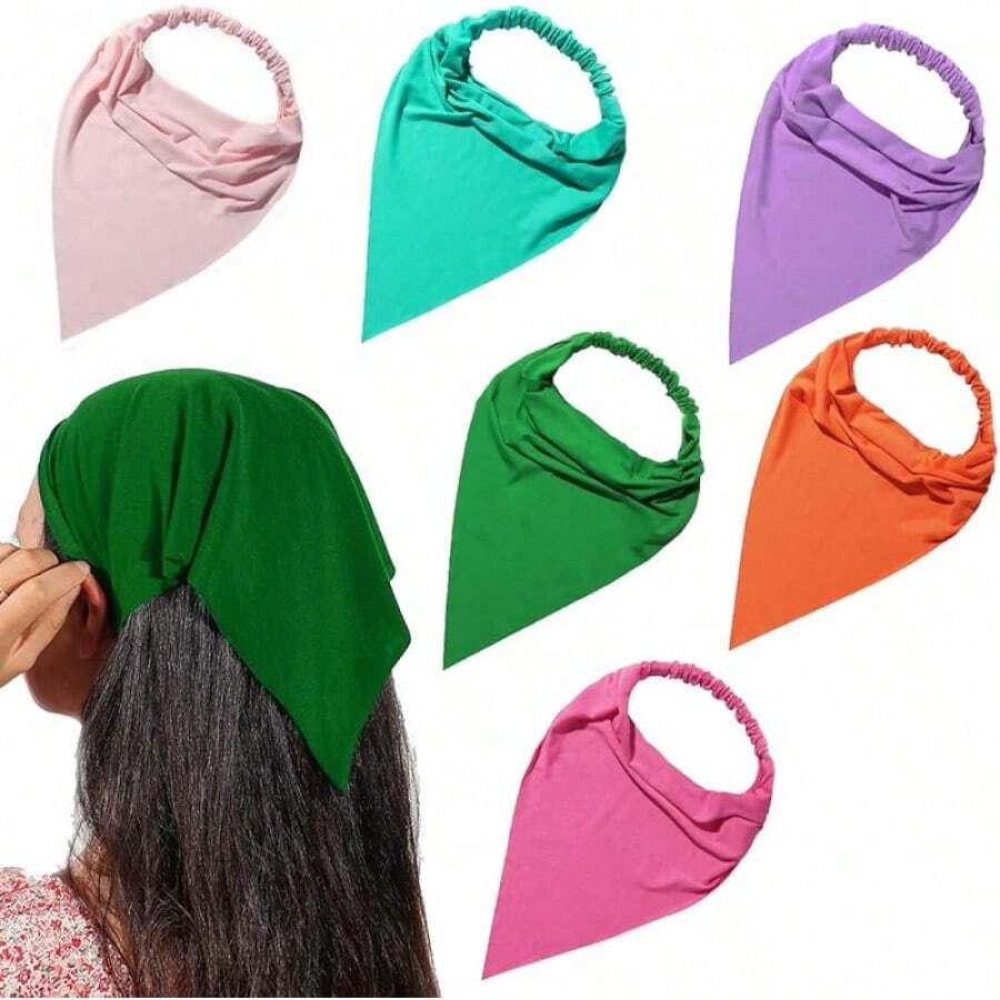 6 Pack Hair Scarf Headband For Women Elastic Bandana Head Scarf Large ...