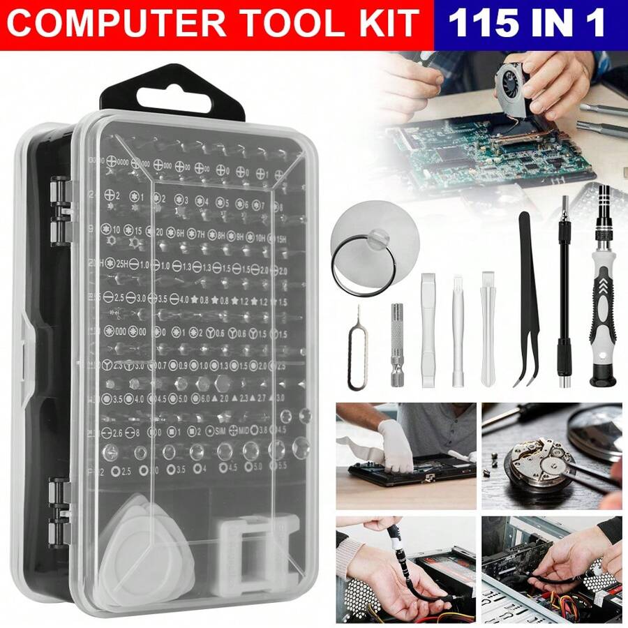 115 IN 1 Portable Precision Screwdriver Set Torx For PC Phone Watch Repair Tool Ergonomic Bits ...