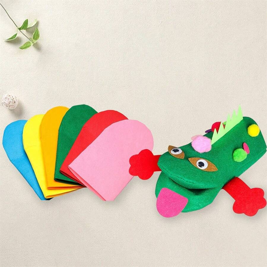 DIY Hand Puppets Making Kit Creative Art Craft Felt Sock Puppet Toys ...