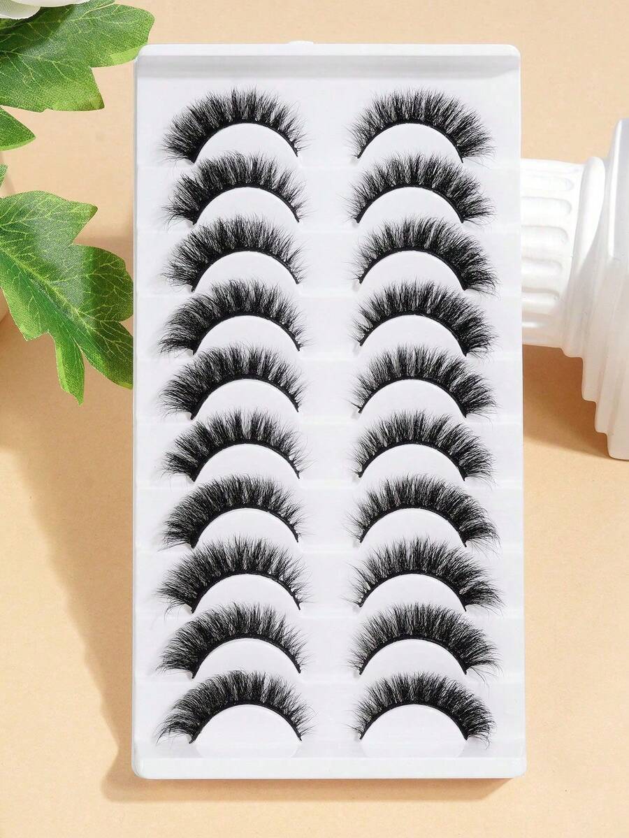 10 Pairs Of False Eyelashes Dense, Realistic Mink Lashes Magnetic ...