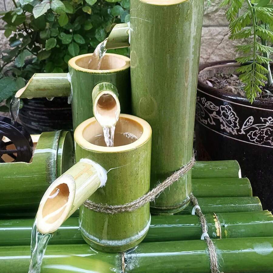 1pc Bamboo Fountain Modern Home Decor Water Fountains Ornaments Garden ...