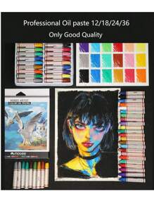 Mobee Good Quality Oil Paste 12/18/24/36 Student Art Professional Good ...