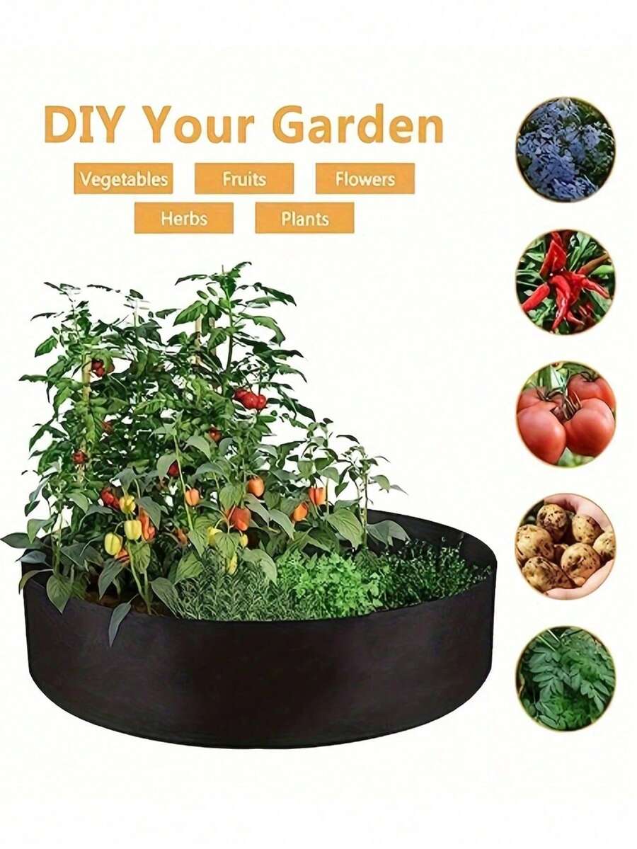 1/2/3 Packs Round Fabric Garden Bed For Plants Of Vegetables, Fruits ...