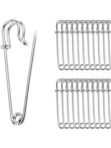 10 Pcs Large Safety Pins, Heavy Duty Blanket Pins Bulk Steel Spring Lock Pins Fasteners For ...