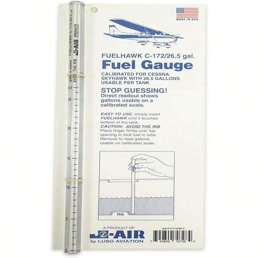 Luso Aviation Fuelhawk Aircraft Fuel Gauge, Cessna 172-265 Gallon ...