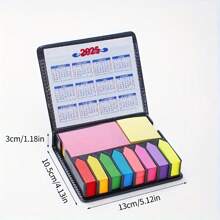 1pc/2025 Calendar Sticky Note Box With Faux Leather Storage Box ...