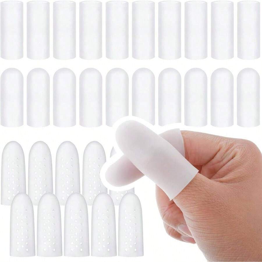 Silicone Finger Cots: Soft Thumb Protector 30 PCS Fingertip Covers For ...