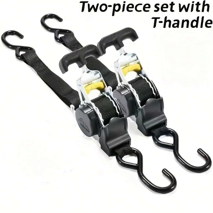 Two-Piece Retractable Ratchet Straps, Auto Retract Boat Trailer Straps ...