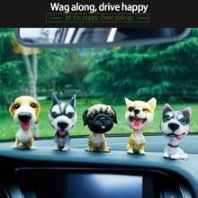 1pc Cute Cartoon Nodding Dog Resin Ornament, Creative Car Interior ...