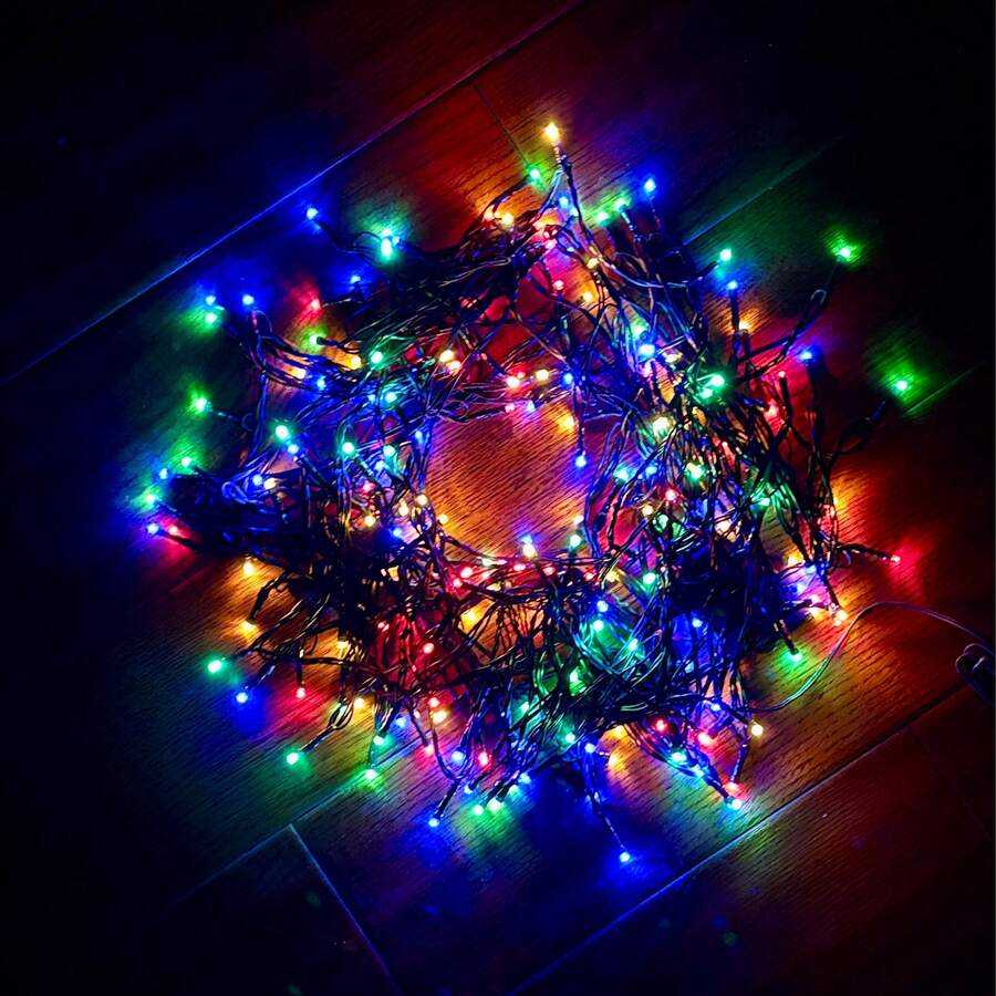 1pc Solar Powered Colorful Fairy Lights String, 200/300/500/800 LED ...