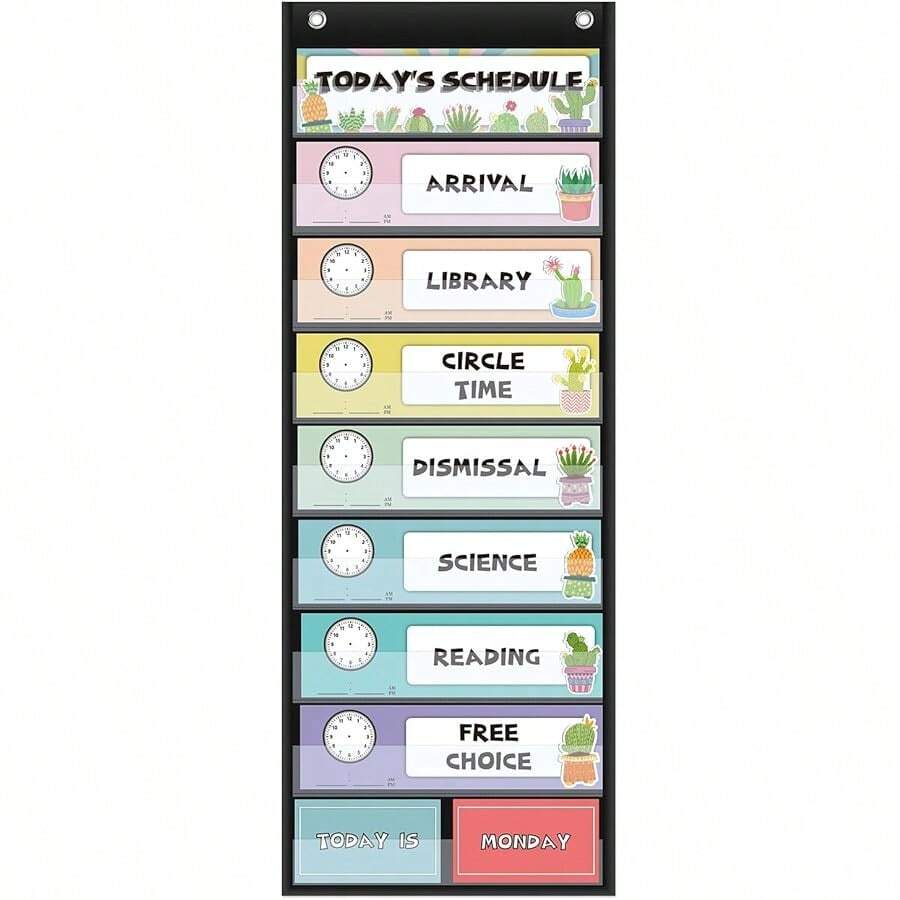 Classroom Large Daily Schedule Pocket Chart, Daily Schedule Chart Daily ...