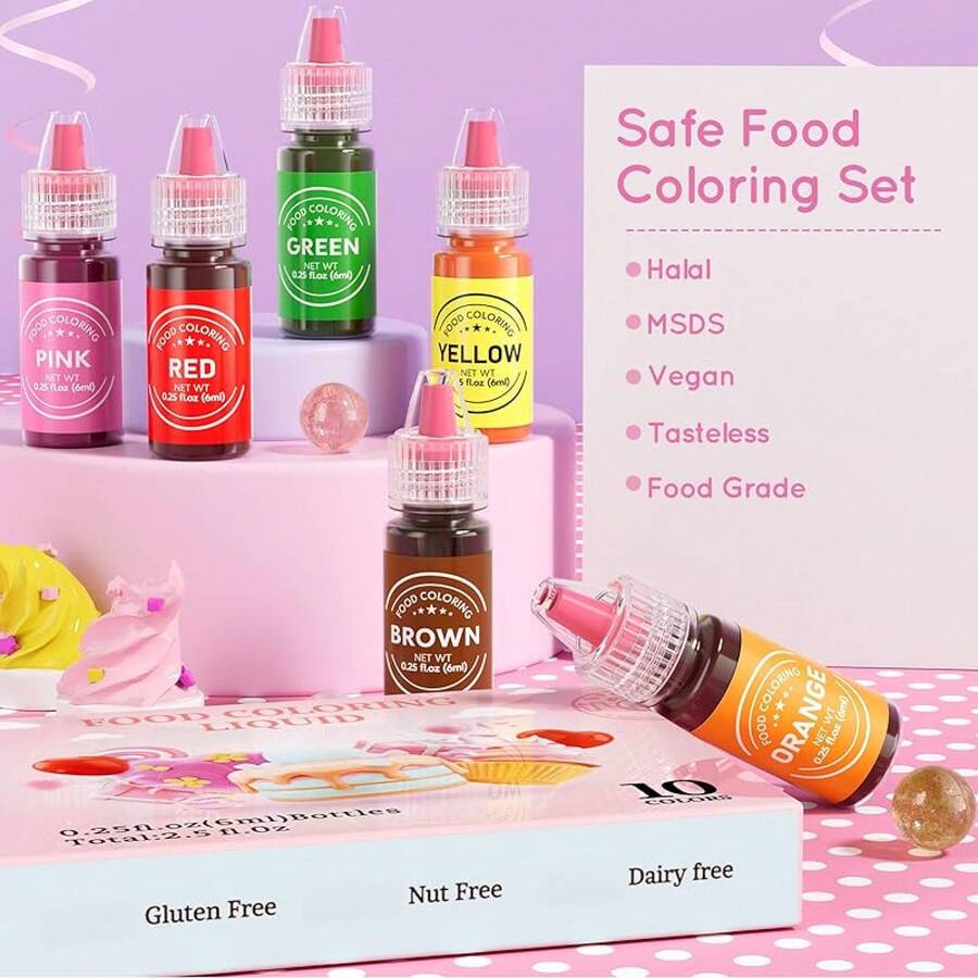 Food Coloring Liquid 10 Colors For Baking,Cherrysea Cake Food Coloring ...