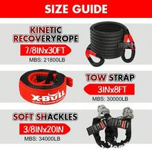 Ultimate Off-Road Recovery Kit - 13PCS Kinetic Rope Snatch Strap, Winch ...