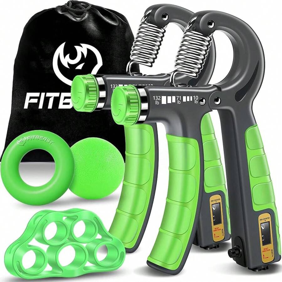 Hand Grip Strengthener Workout Kit (Pack), Forearm Grip Adjustable ...