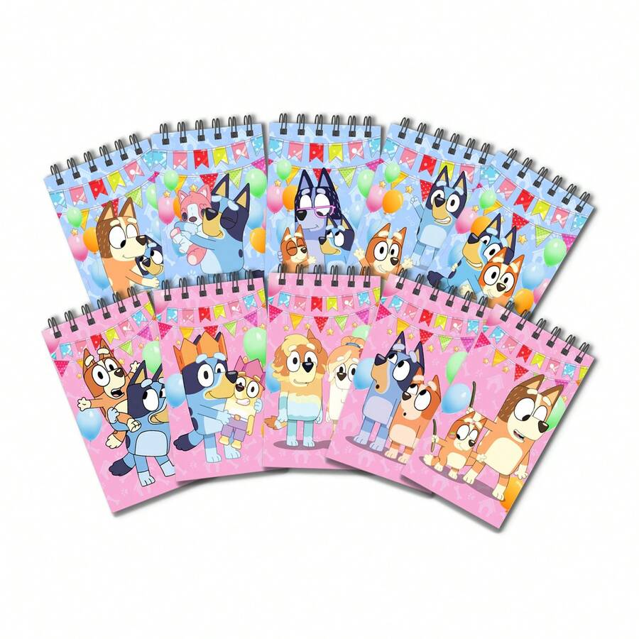 Bluey 1/5/10 PCS,Bluey Cartoon Needlework Theme Mini Spiral Notebook ...
