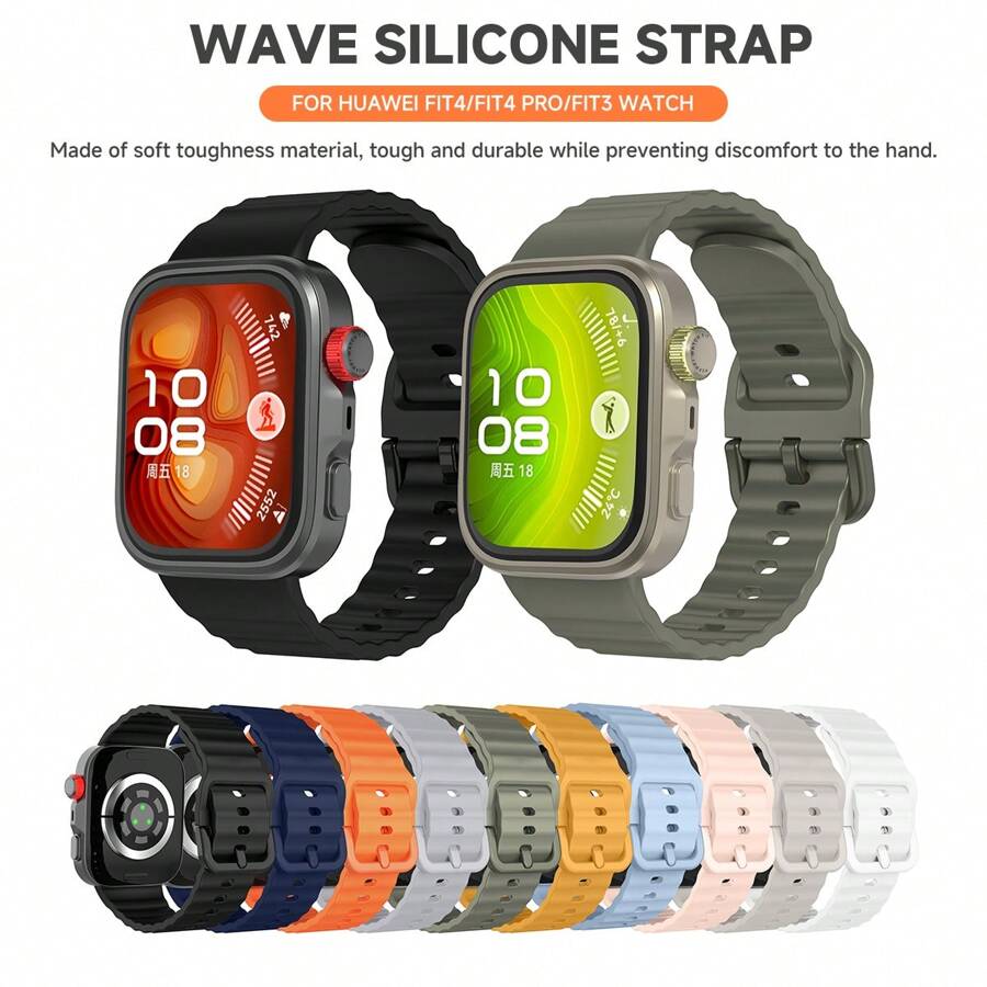 Soft Sports Silicone Strap Compatible With Huawei Watch Fit 4 Pro 4 3 Replacement Band Watchband ...