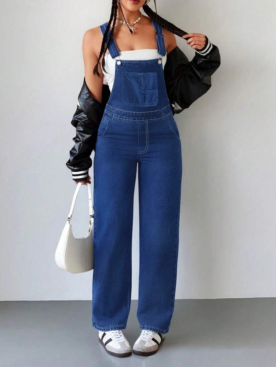 Women's Fashionable Casual Denim Overalls, Denim Jumpsuit, Jumpsuit ...