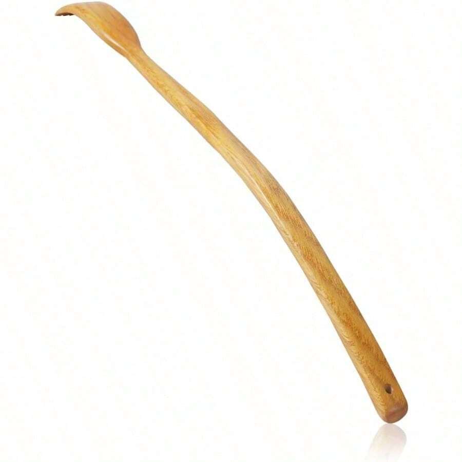 Oversized Wooden Back Scratcher: 18'' Extended Curved Handle For Better ...